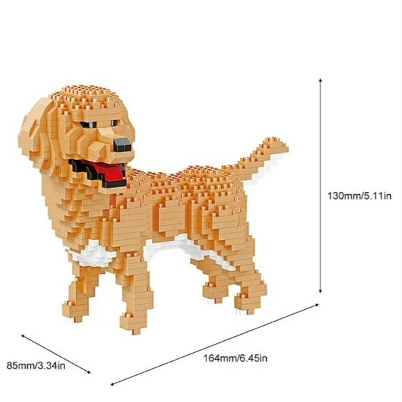 Larcele | Toys | Larcele Golden Retriever Dog Micro Building Blocks 824 ...